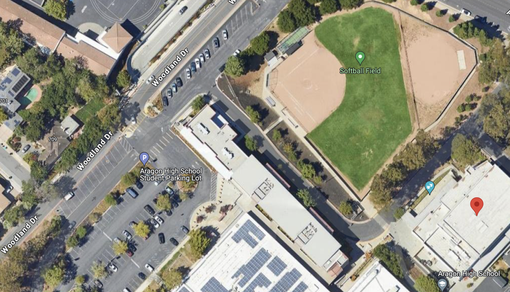 Aragon High School Parking Map — Peninsula Symphony